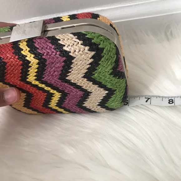 Bags | Colorful Wicker Clutch | Poshmark